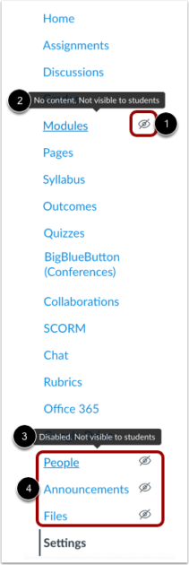 Course Navigation Menu | Online og Blended Learning