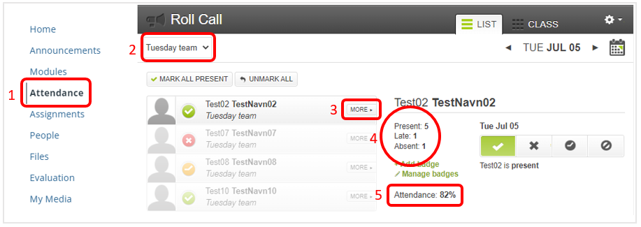 Create a Roll Call Attendance | Online og Blended Learning