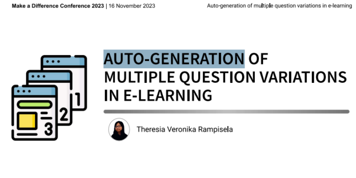 Auto-generation of multiple question variations in e-learning | Online ...